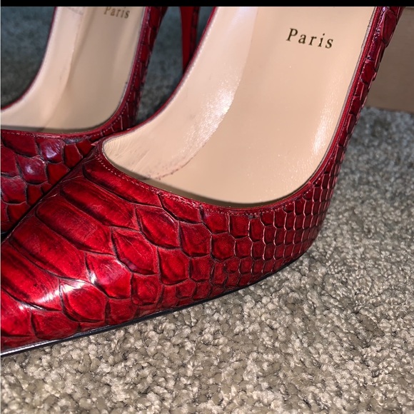 Christian Louboutin | Shoes | Christian Louboutin So Kate Python Heels ...